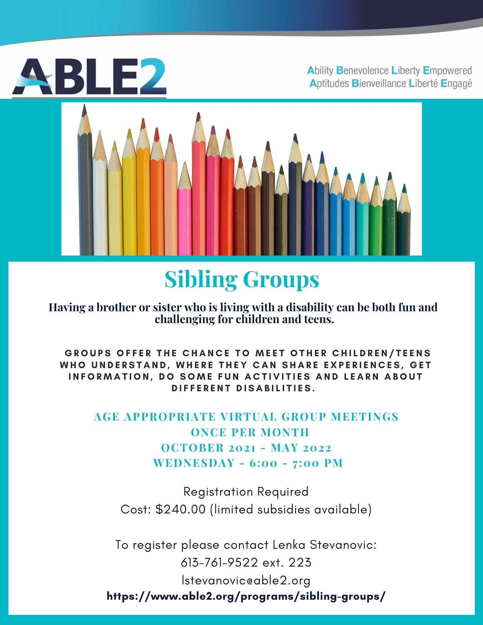 ABLE2: Sibling Groups – Participation House Durham